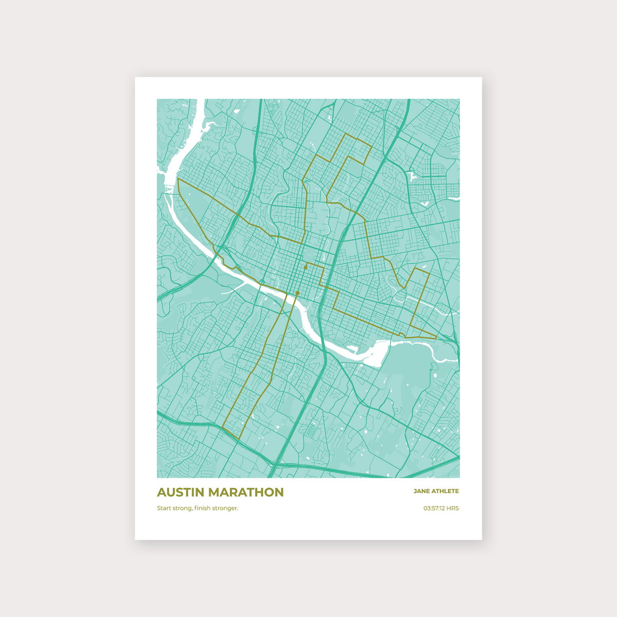 Austin Marathon - Course map art print – ARTHLETE