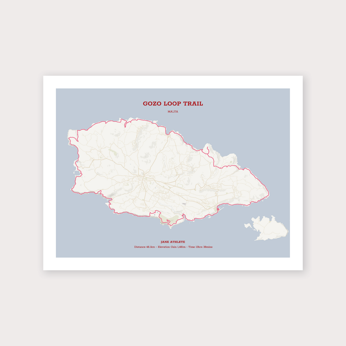 Gozo Loop Trail - Hike Map Art Print – ARTHLETE
